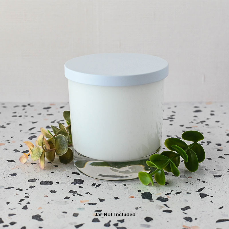 Large White Flat Metal Lid | 12 Pack