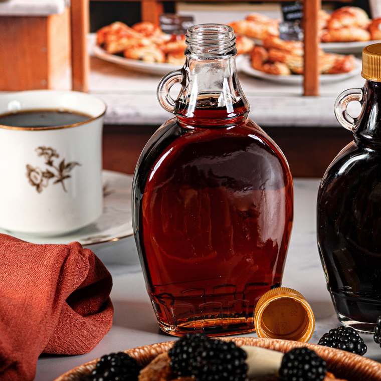 8 oz Glass Syrup Bottle with Handle – For Syrups, Sauces & Specialty ...