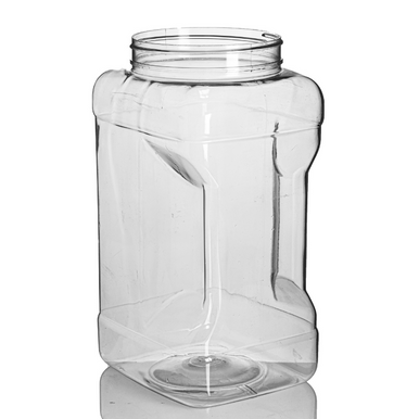 128 oz Clear PET Square Gripper Jar 110-400
