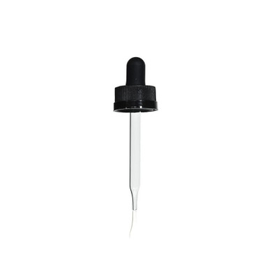 18-400 Black PP Child Resistant Black Dropper 66mm Pipette