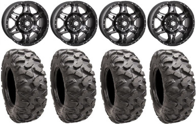 RZR Hd7 14" Smoke Wheels 28" Roctane Tires | STI Powersport Set of 4 x ...