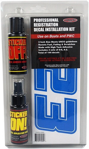 Boat Lettering Blue 3″ registration installation kit | Hardline ...