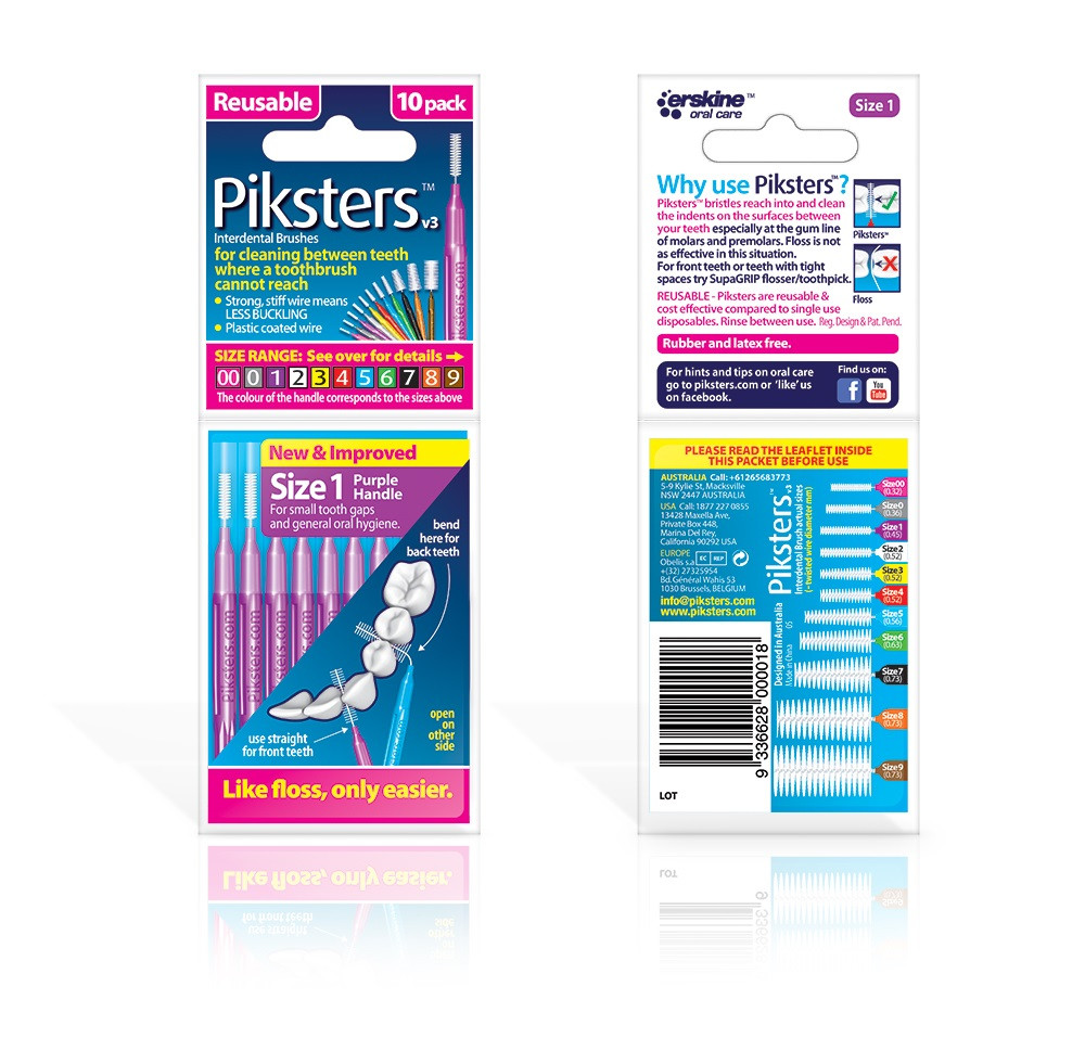 Piksters Interdental Brushes Size 1 10 Pack