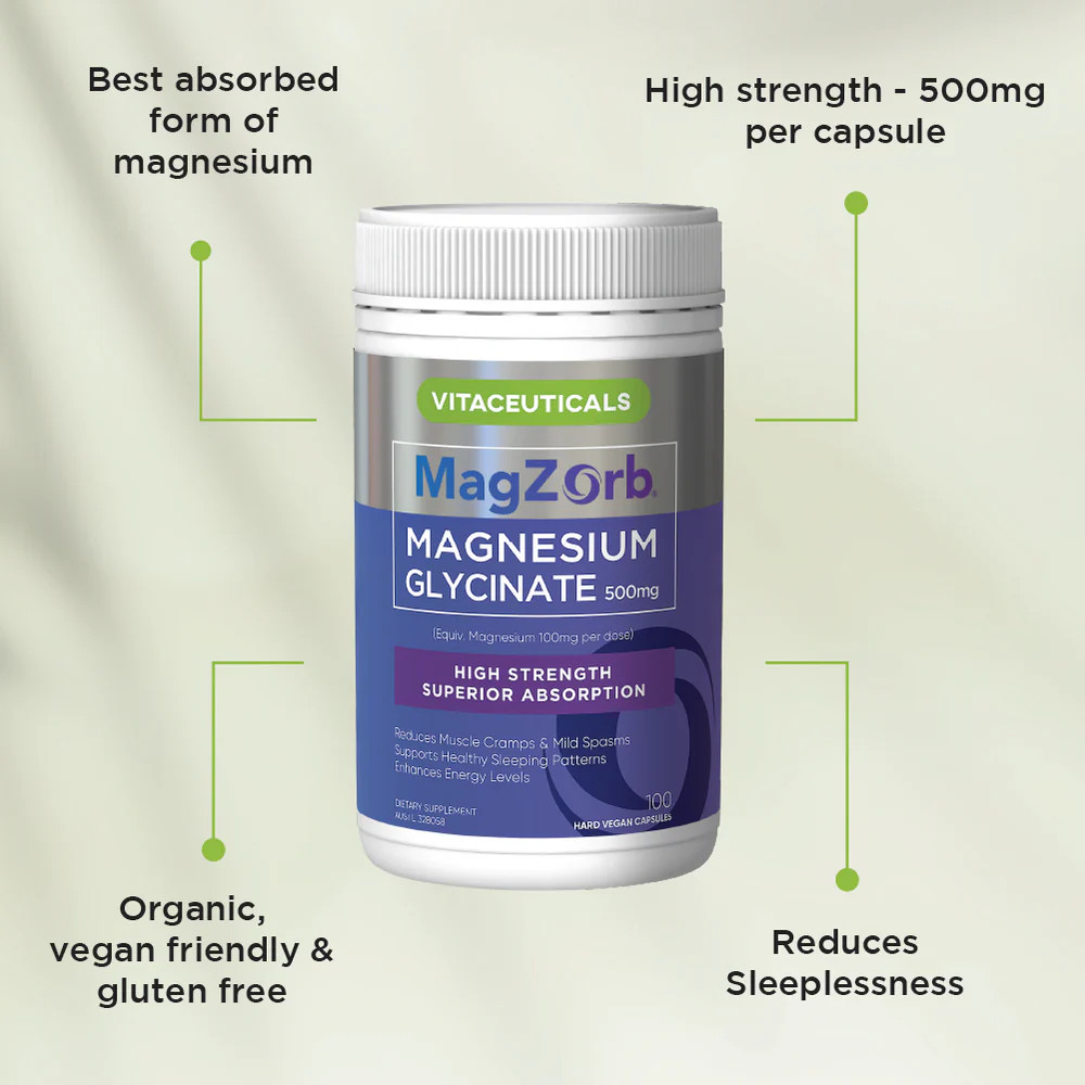 Vitaceuticals Magzorb Magnesium Glycinate 100 Capsules
