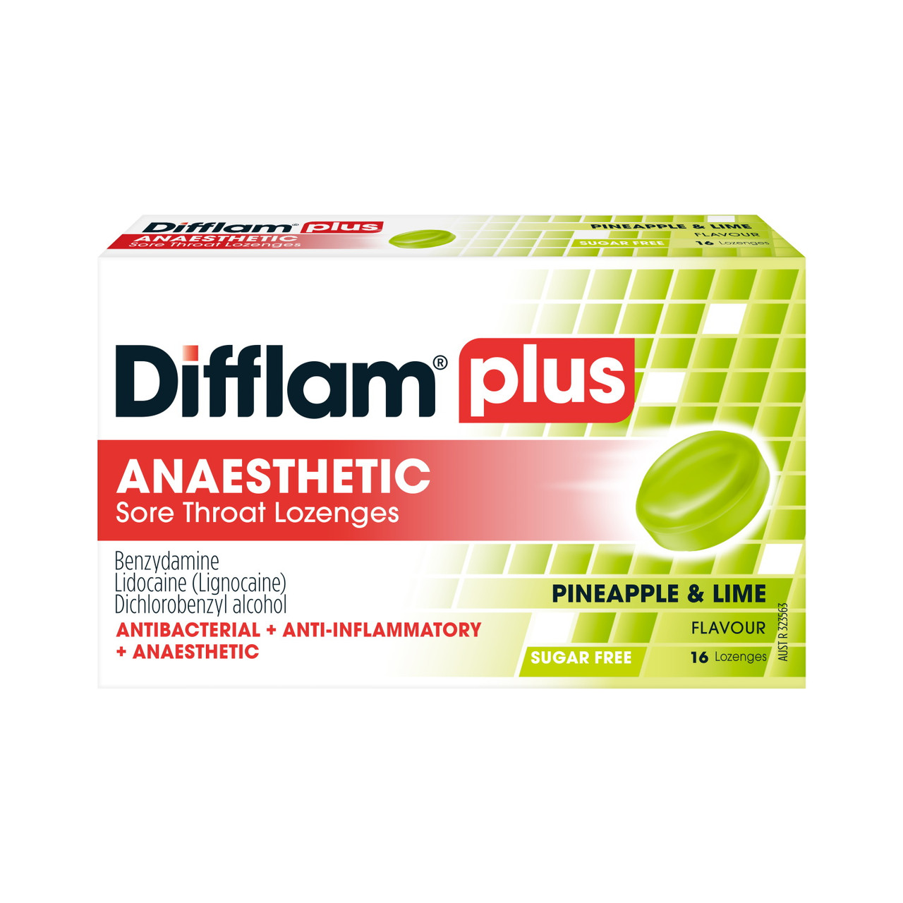 Difflam Plus Dry Cough Pineapple & Lime 16 Lozenges - Pharmacy 4 Less