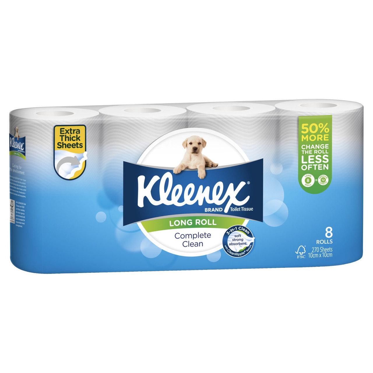 Kleenex Complete Clean Toilet Tissue 9 Pack