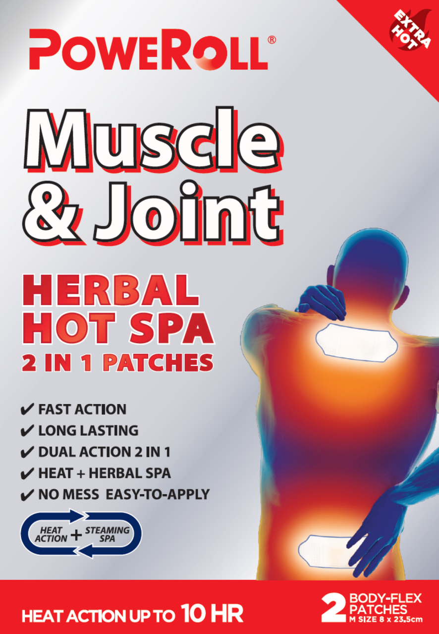 Poweroll Muscle & Joint Herbal Hot Spa Patches 2 In 1