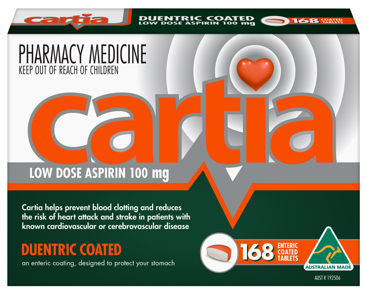 Cartia Low Dose Aspirin 100Mg 168 Tablets