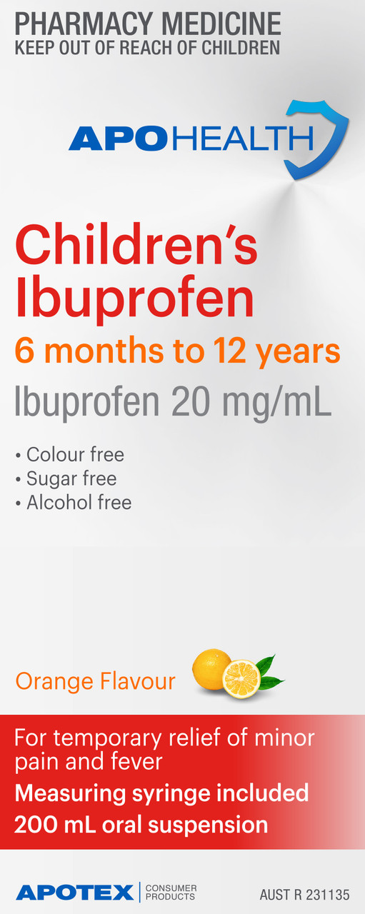 ApoHealth Child Ibuprofen 6 Months/12 Years 200Ml