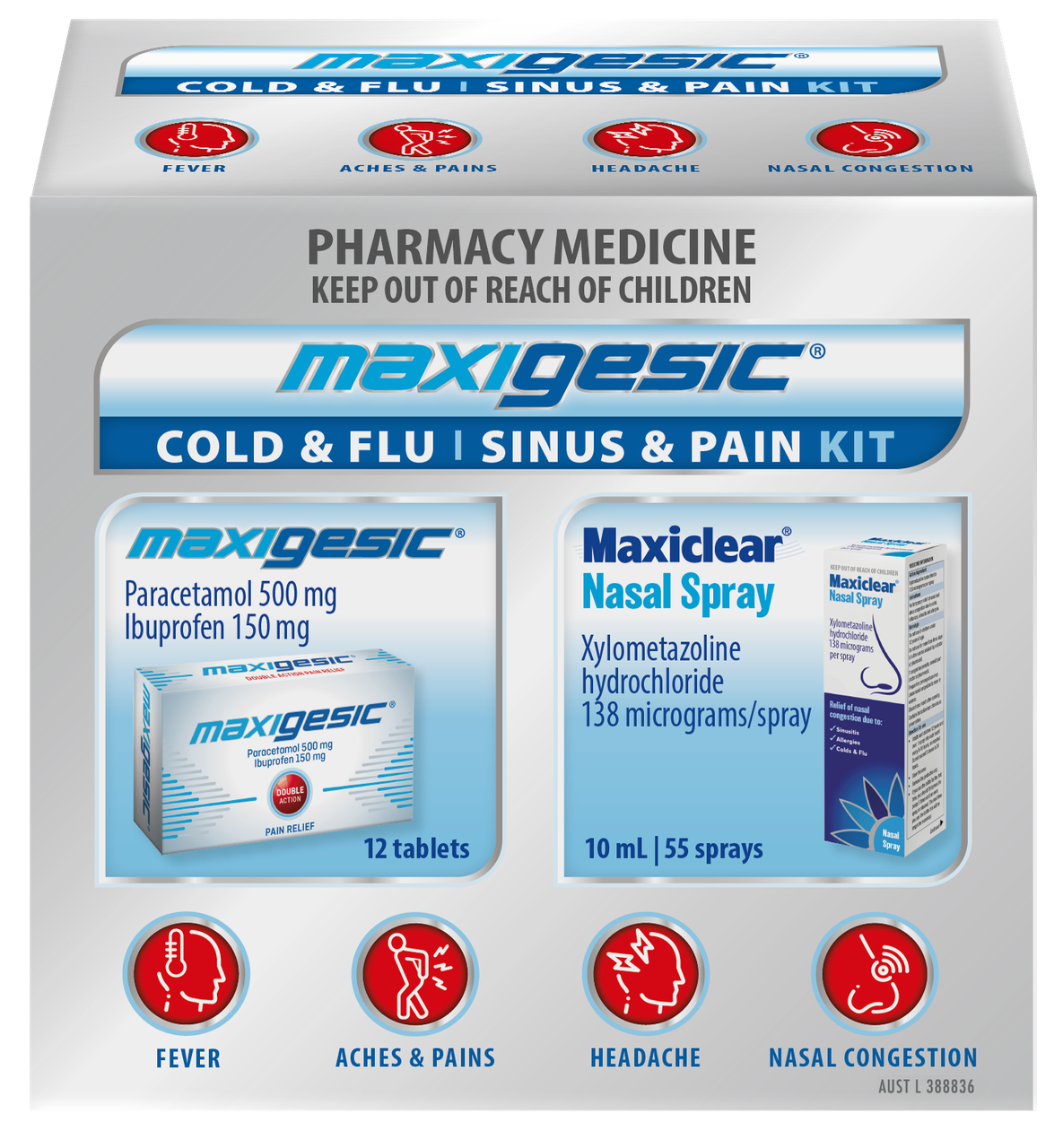 Maxigesic Cold And FLU Sinus And Pain Kit