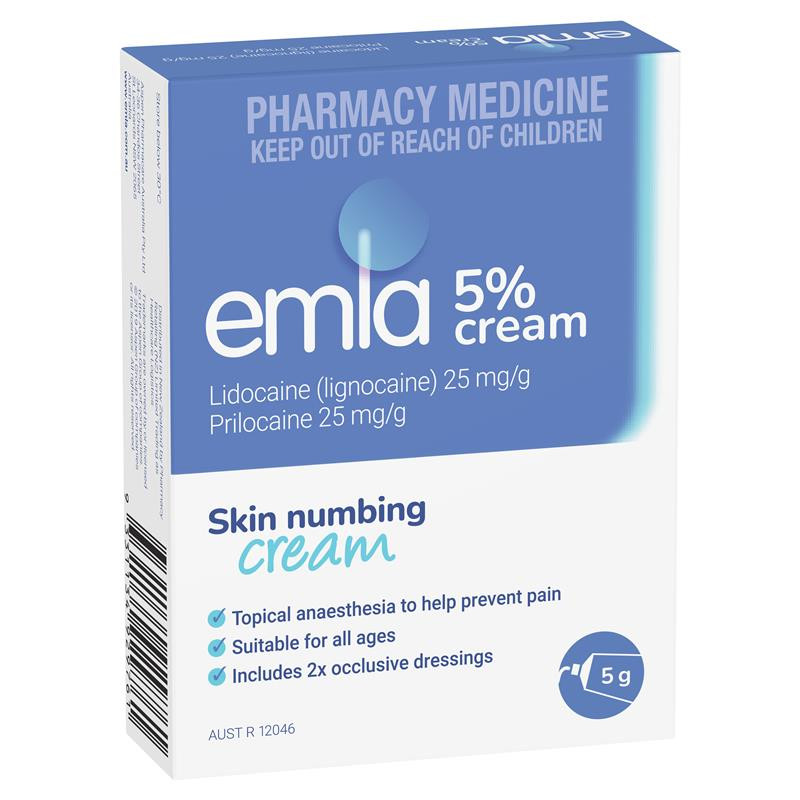 Emla 5% Cream 1 X 5G (With 2 Dressings) | Pharmacy 4 Less