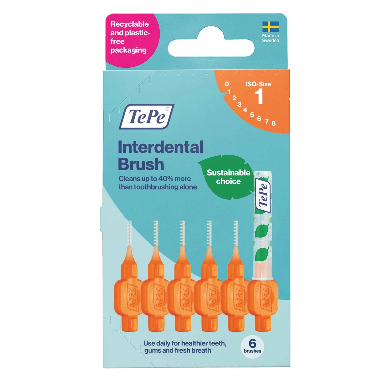 TePe Interdental Brush 0.45mm Orange 6 Pack