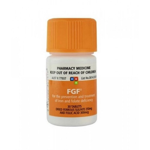 Ferro Grad F Iron and Folic Acid 30 Tablets