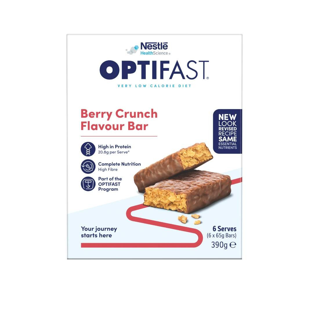 Optifast VLCD Berry Crunch Flavour Bar 65g x 6 Pack