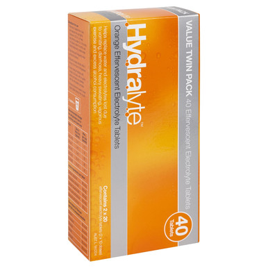 Hydralyte Effervescent Rehydration Orange 40 Tablets