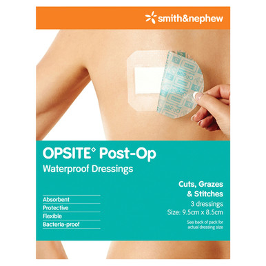 Opsite Post Op Waterproof Dressings 9.5 x 8.5cm 3 Pack