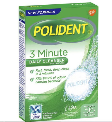 Polident Denture Cleanser Fresh Active 36 Tablets