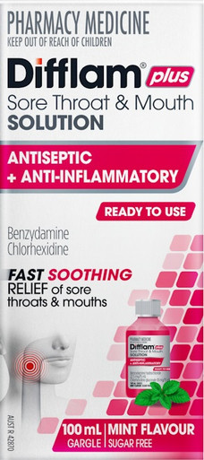 Difflam Plus Sore Throat Gargle & Mouth Solution 100ml