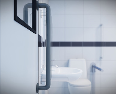 Long Fixed Cubicle Grab Rail | BOYCO
