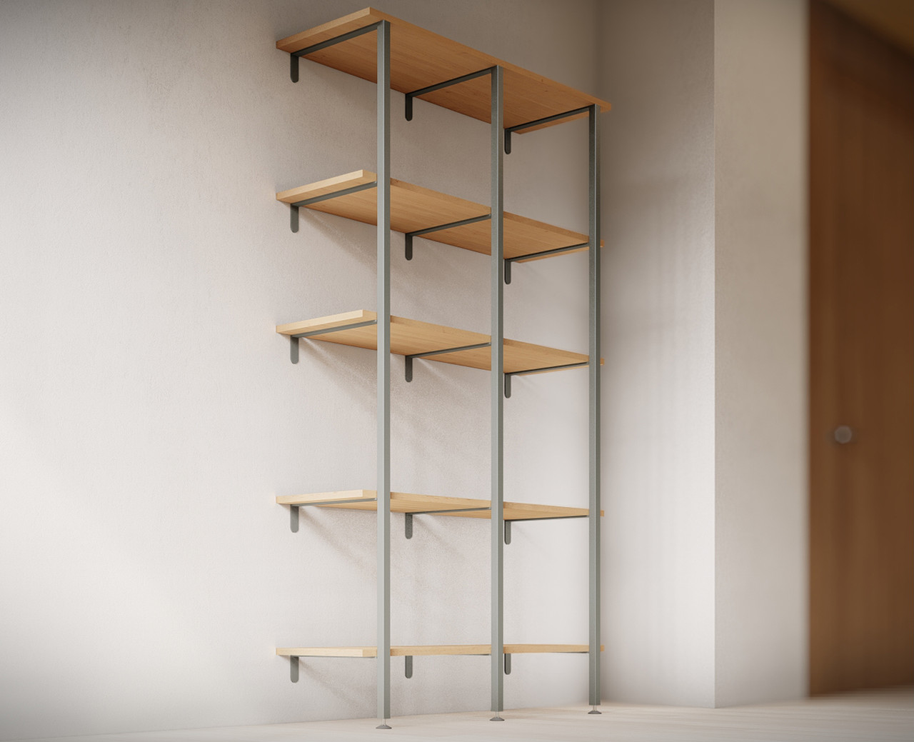 5 Tier Wall and Floor Fixed Shelving System (1000 Long) | BOYCO