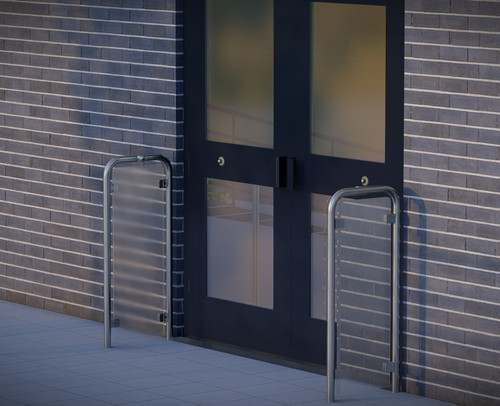 Steel Door Barrier with Glass Panel & Standard Catch | BOYCO