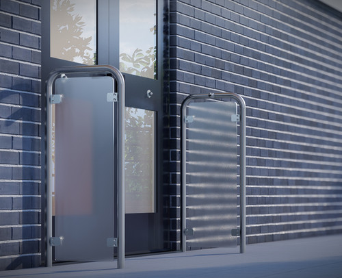 Steel Door Barrier with Glass Panel & Standard Catch | BOYCO