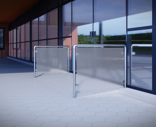 Stainless Steel Door Barrier with Glass Panel (1100m) | BOYCO