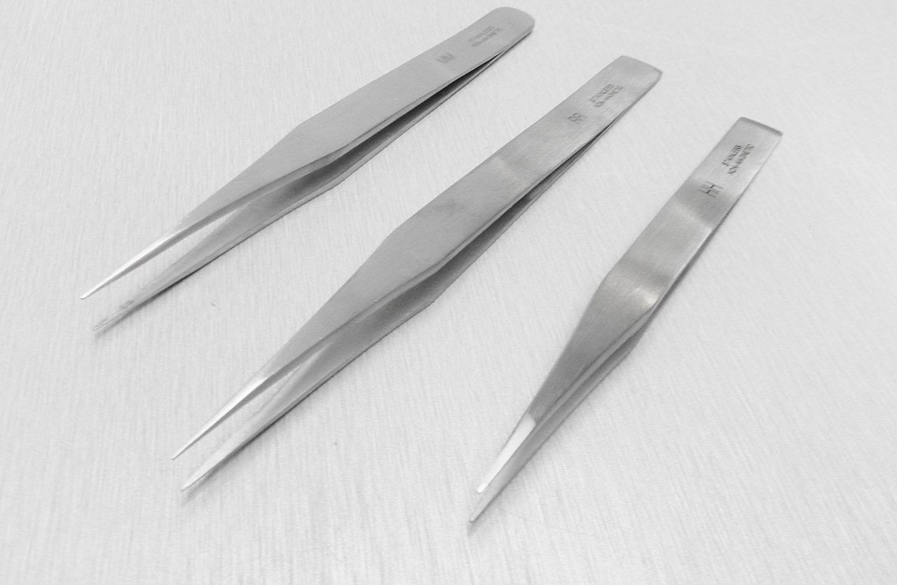 Stainless Steel Anti-Magnetic Tweezers Set