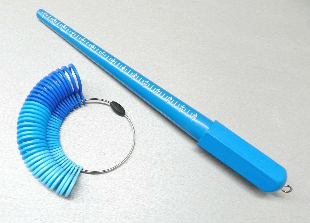 Plastic Ring Sizer Stick and Finger Measuring Gauge Set