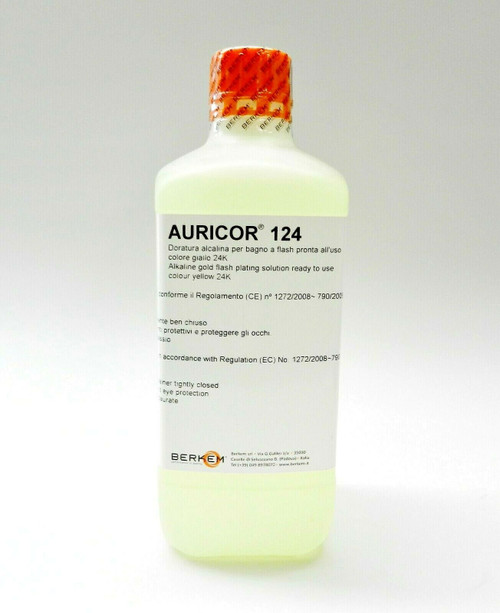 24K Yellow Gold Plating Solution AURICOR 124 24 Karat Electroplating