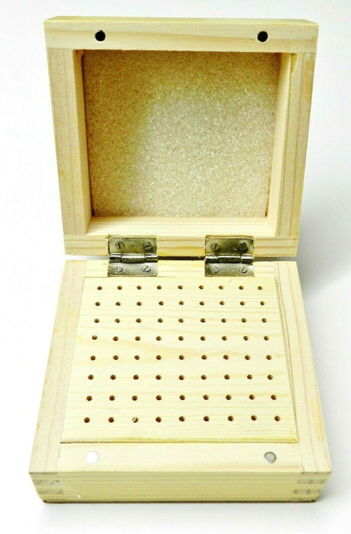 72 Hole Bur Organizer Box DELUXE Holds Jewelry Burs Rotary Cutters 3/32 ...