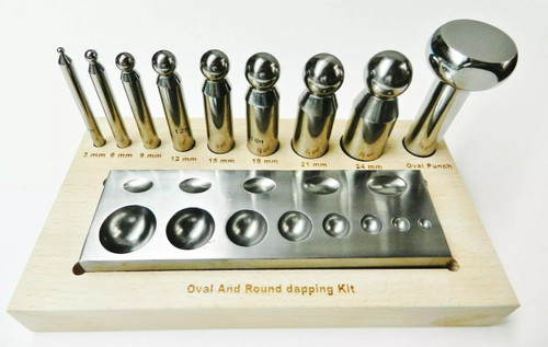 Round and Oval Dapping Set 9 Piece for Jewelry Making Forming Shapes ...