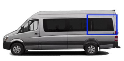 VWD Fixed Glass Window - Sprinter Van - Driver Side Rear Quarter