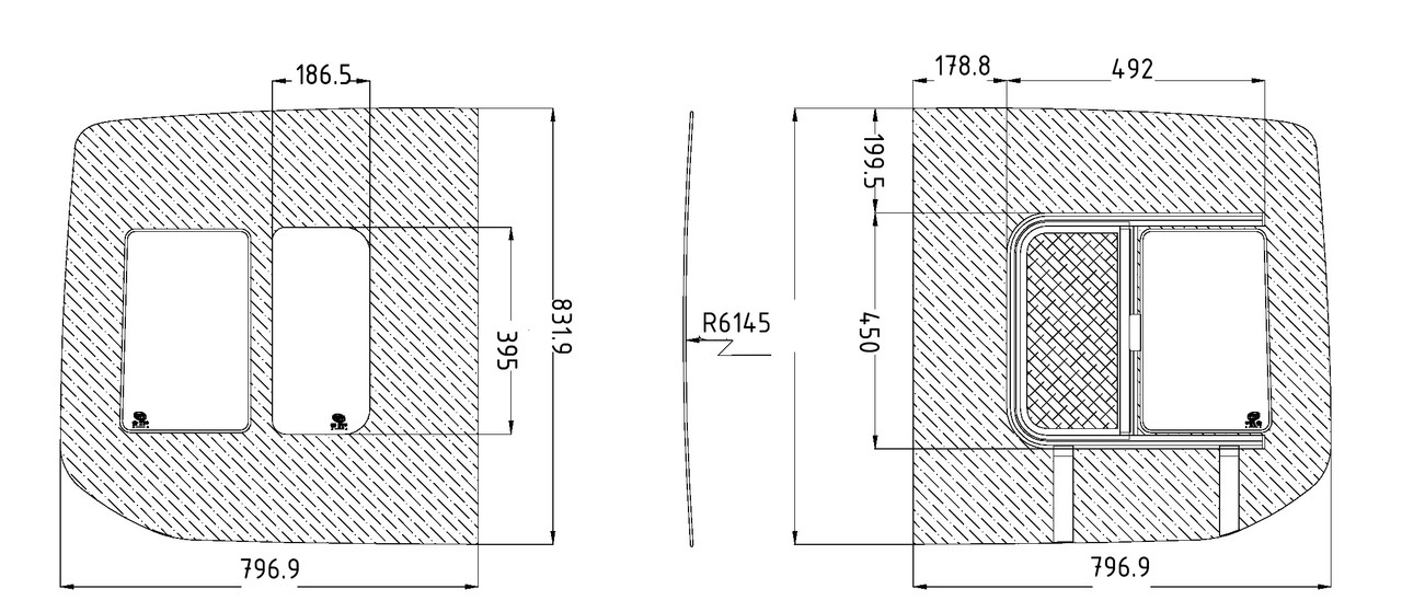 VWD Sliding Window - Sprinter Van - Driver Side Rear Cargo Door