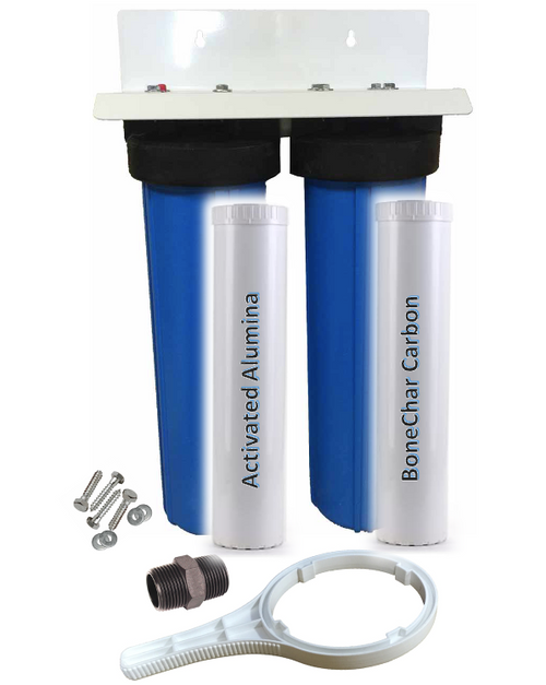 20" 2 Stage Big Blue Filter with Bone Char Carbon -AFWFilter