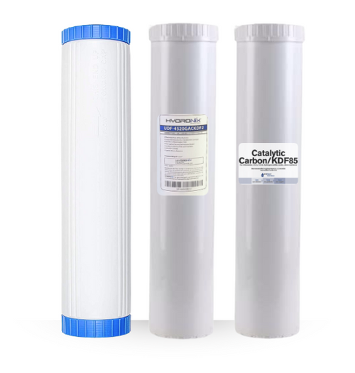 3 Stage Big Blue Filter Kit 4.5" x 20" pH, KDF 55, & KDF 85