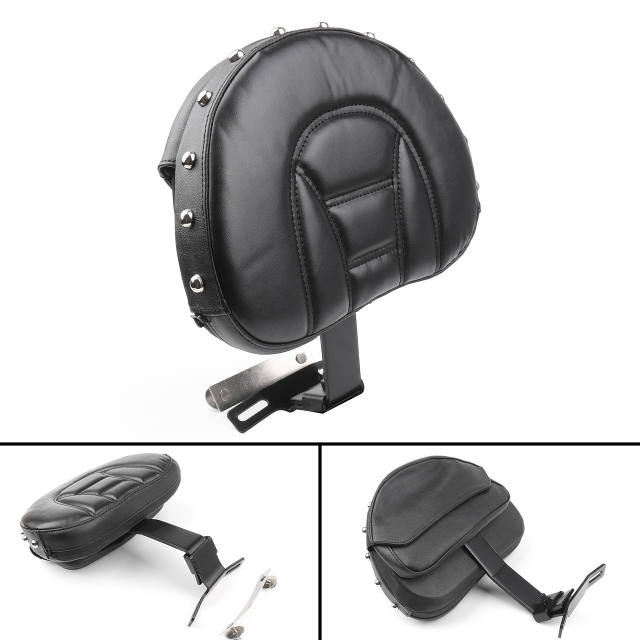 Adjustable Driver Rider Backrest Pad For Harley Fatboy Heritage Softail ...