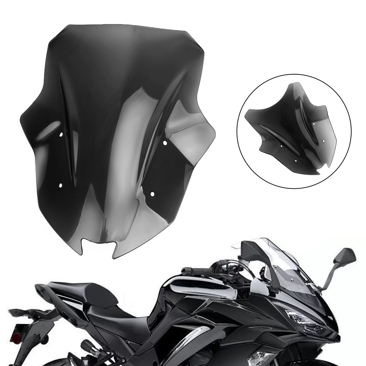 ABS Windshield Windscreen For Kawasaki Ninja 1000 Z1000SX 17-19 Black ...