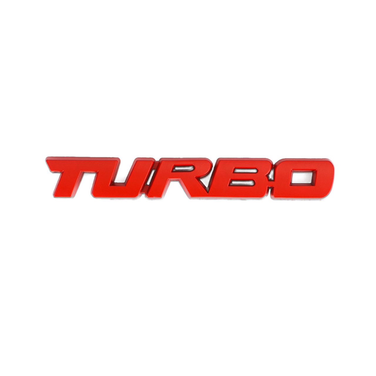 3D Aluminum Emblem Badge Sticker Decal for Turbo, Red Generic - MotorGenic