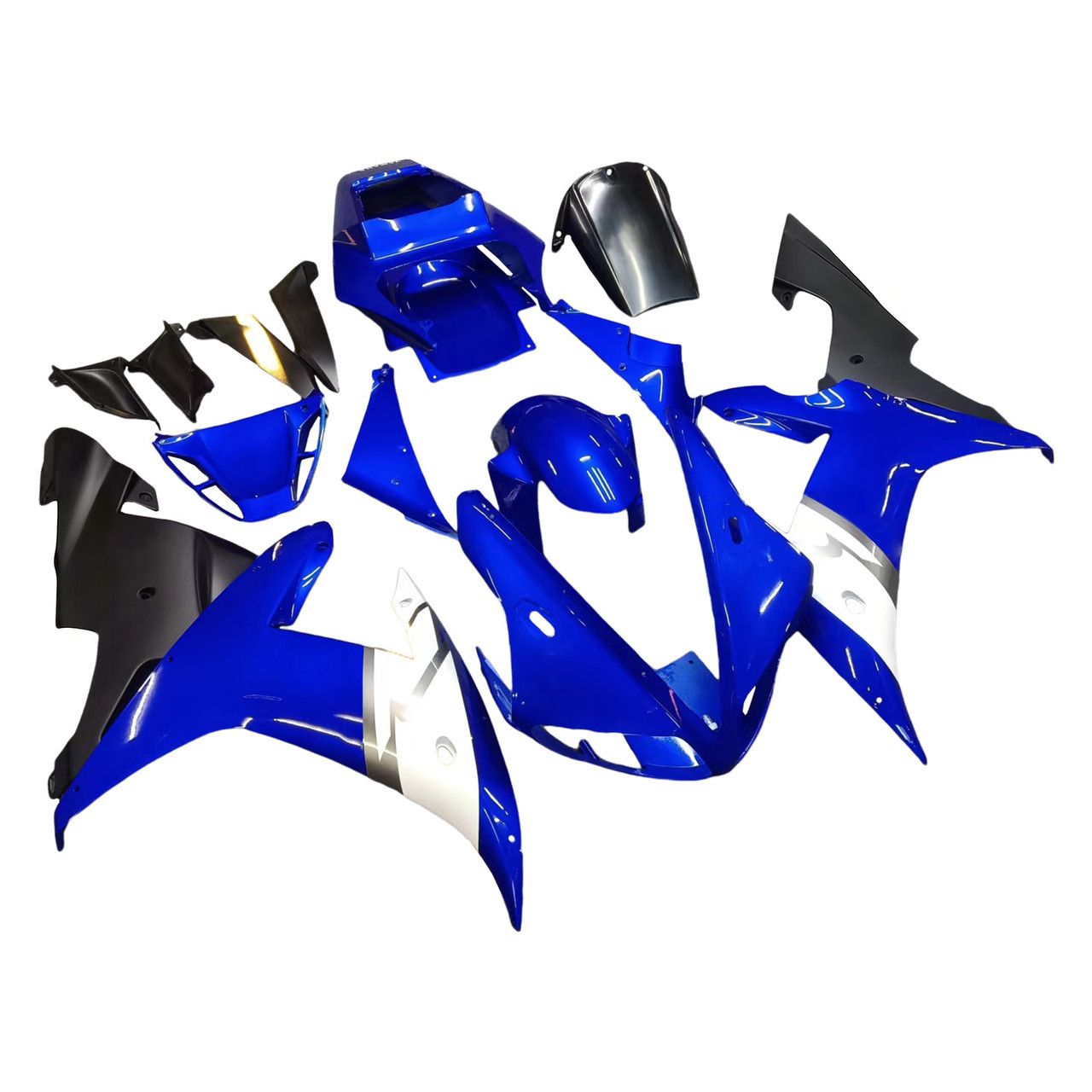 2002-2003 Yamaha YZF-R1 Silver Black R1 Racing Amotopart Fairings ...