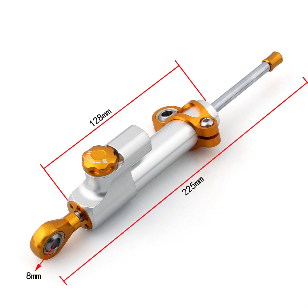 Universal Steering Damper Stabilizer Adjustable (Universal Fit) Chrome ...