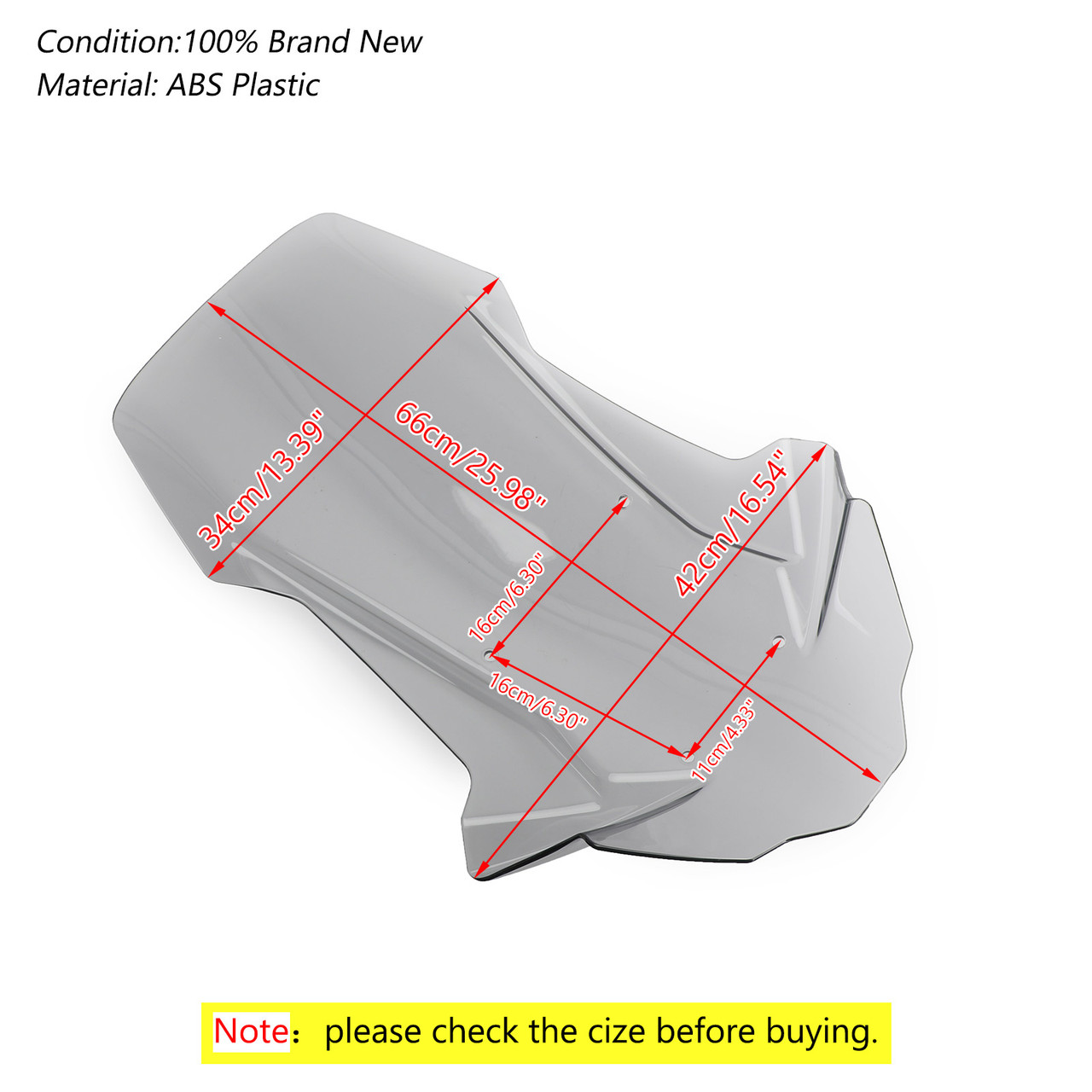 Windshield Windscreen For Honda X-ADV 750 2017-2019 Grey Generic ...