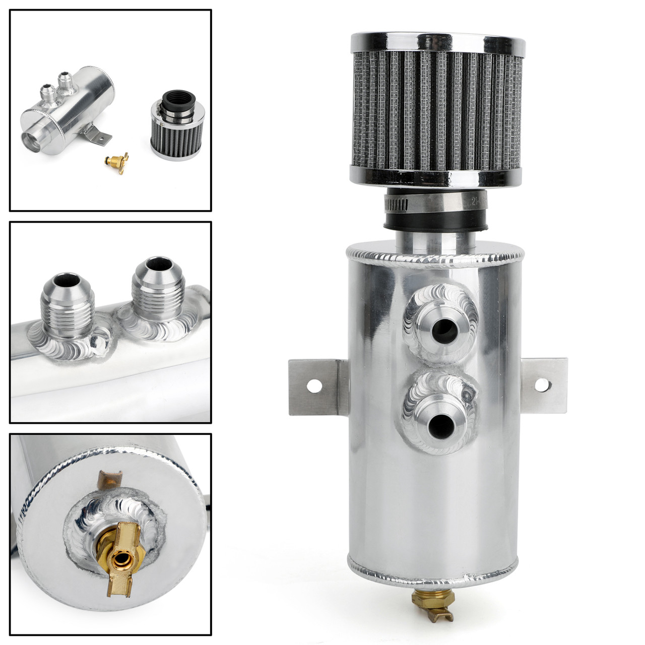 Aluminium Engine Oil Catch Can Reservoir Tank Breather Oil Separator ...