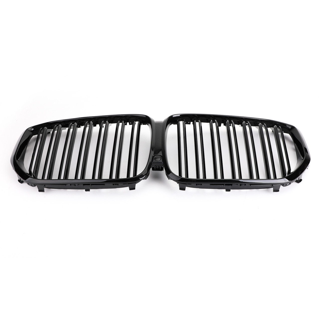 Front Kidney Grille Dual Fin For BMW X5 G05 2019- Gloss Black - MotorGenic