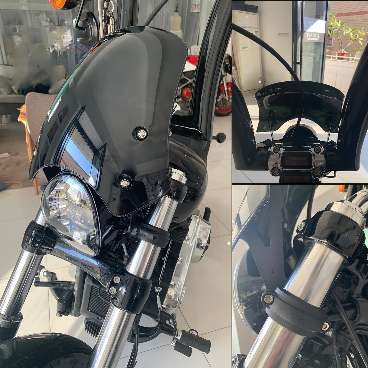 Windscreen Windshield for Harley FXST Softail 05-11 FXSTB 00-09 FXSTC ...