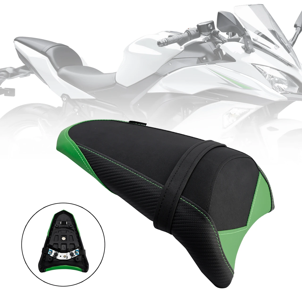 2017-2025 Kawasaki Ninja Z650 Rear Seat Passenger Cushion Flat Green ...