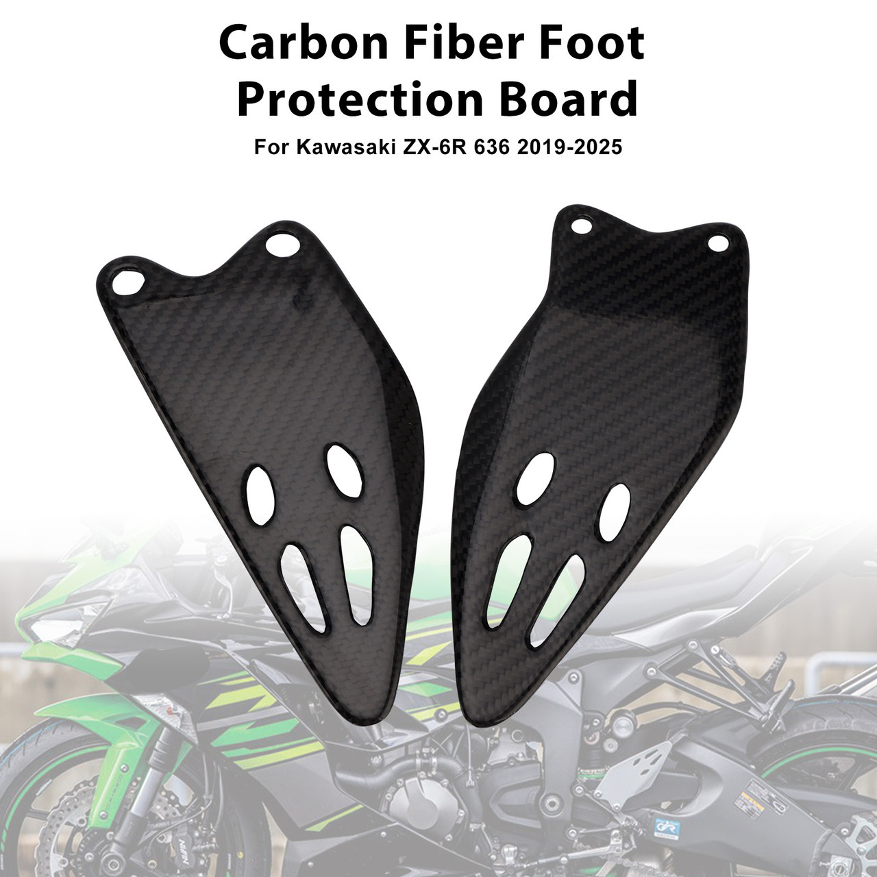 2019-2025 Kawasaki ZX-6R 636 Carbon Fiber Foot Protection Board Generic ...