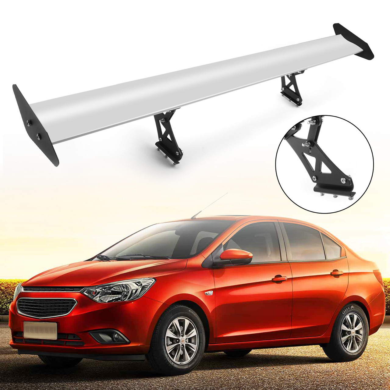 Universal Sedan Aluminum GT Rear Trunk Wing Racing Spoiler, Black ...