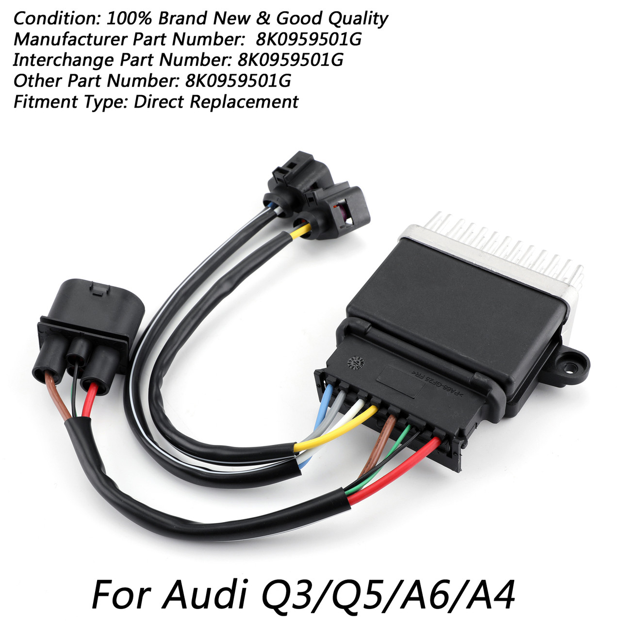 Engine Cooling Fan Control Unit Module 8K0959501G For Audi Q3 Q5 A4 A6 ...