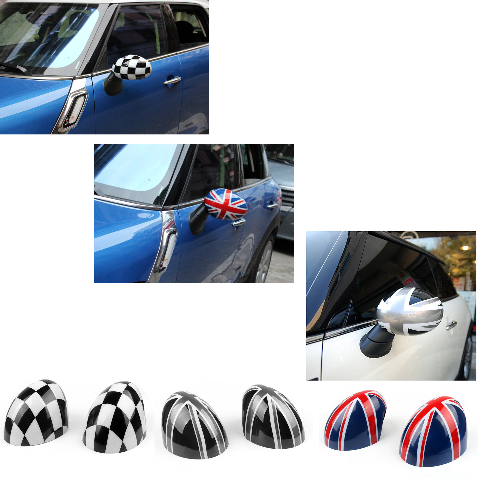 2 x Union Jack WING Mirror Covers Fit for MINI Cooper R55 R56 R60 Power ...